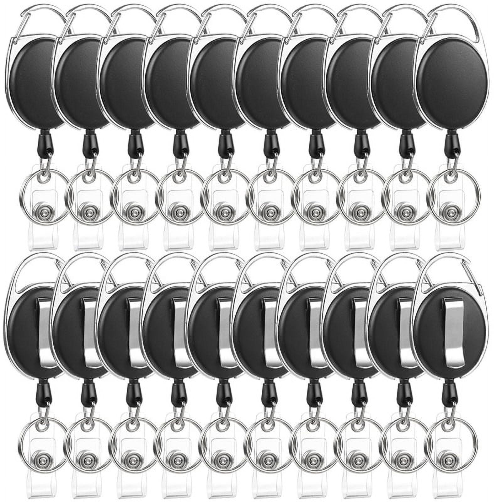 20 Pack Badge Reels Retractable ID Holder with Carabiner Heavy Duty ...
