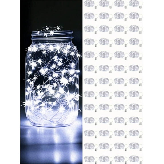 20-Pack Battery-Powered Warm White Fairy Lights - 100cm Silver Wire ...