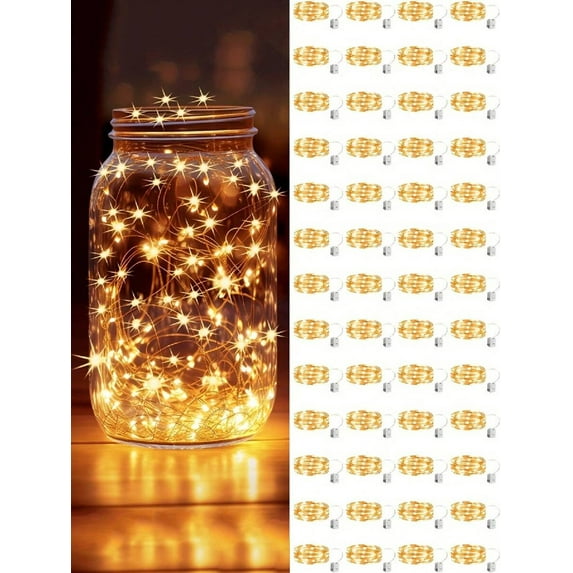 20-Pack Battery-Powered Warm White Fairy Lights - 100cm Silver Wire ...