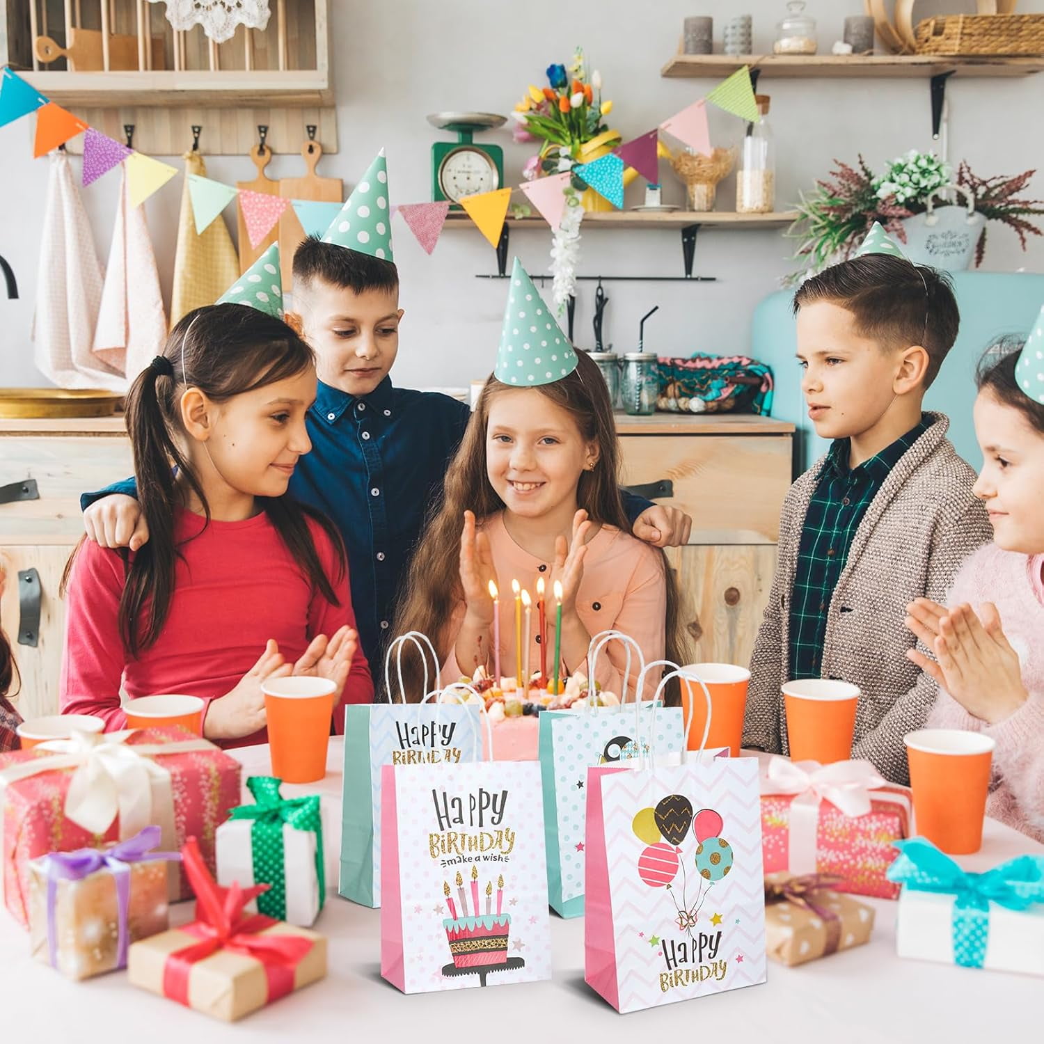 20 Pack Birthday Gift Bag, Party Favor Tote Bags Happy Birthday Paper ...