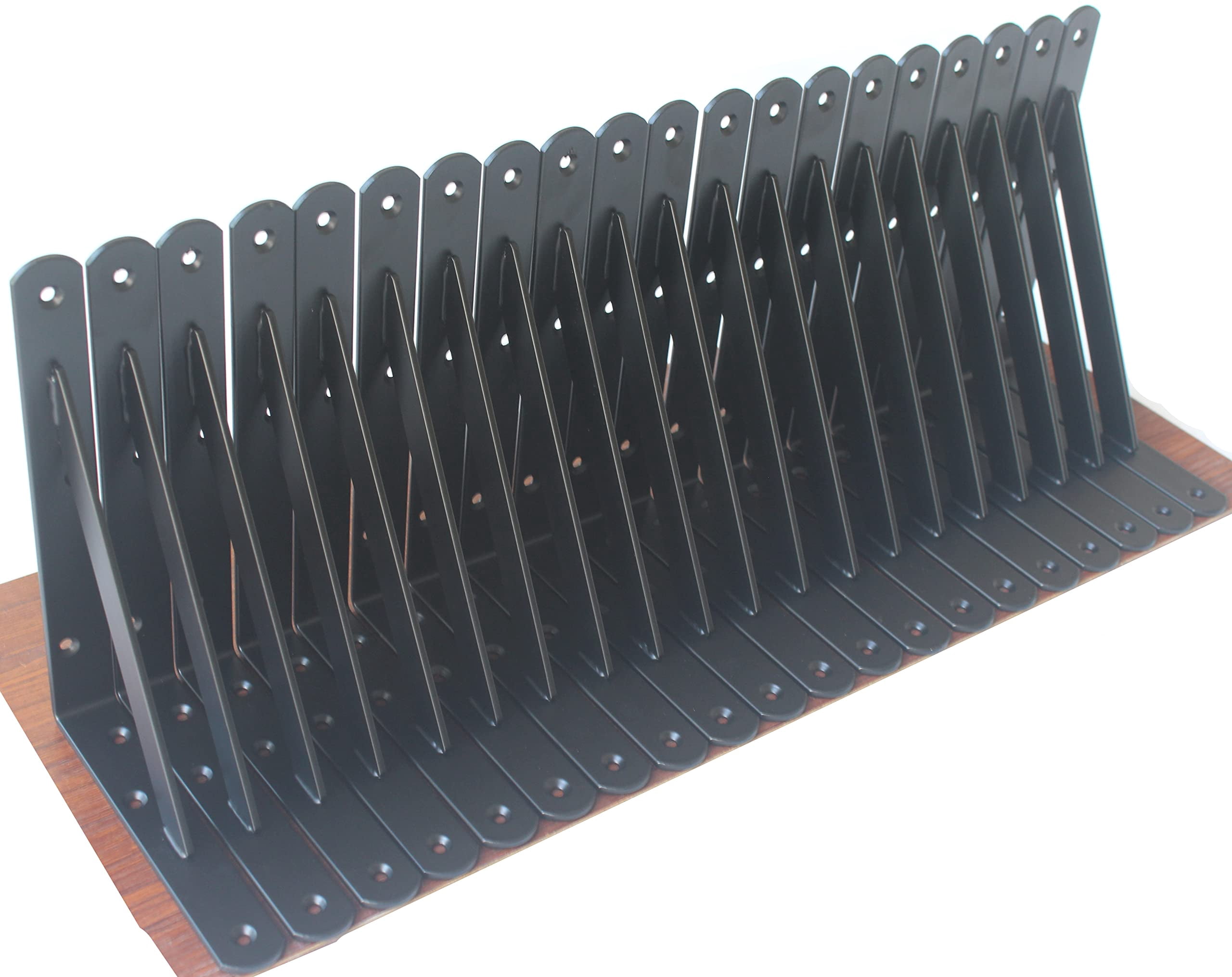 20 Pack-Black 8''x6'' Metal Heavy Duty Shelf Support Angle Brackets ...