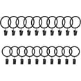 20-Pack Black Curtain Clip Rings, 1.5" Inner Dia for 1-1/4" Rods ...
