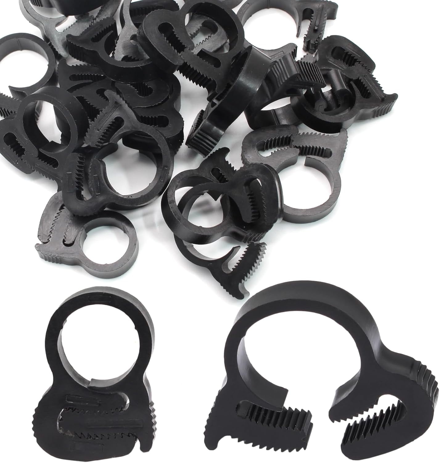 20 Pack Black Double Gripping Nylon Hose Clamps, 12.3-13.3 mm Heavy ...