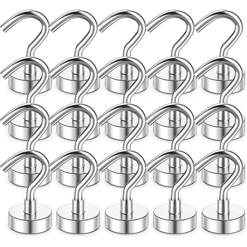 20 Pack Black Magnetic Hooks, 25 Lbs Heavy Duty Magnetic Hook ...