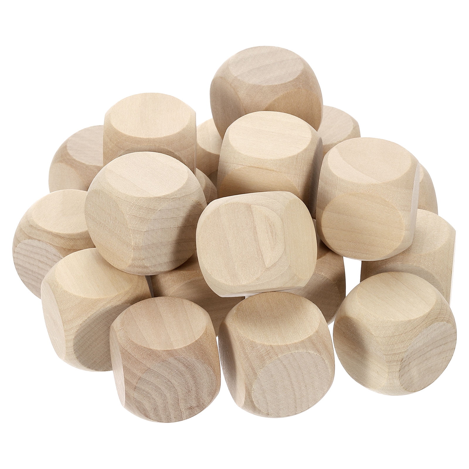 20 Pack Blank Wooden Dice, 35mm/1.38inch Unfinished Wooden Cube Rounded ...