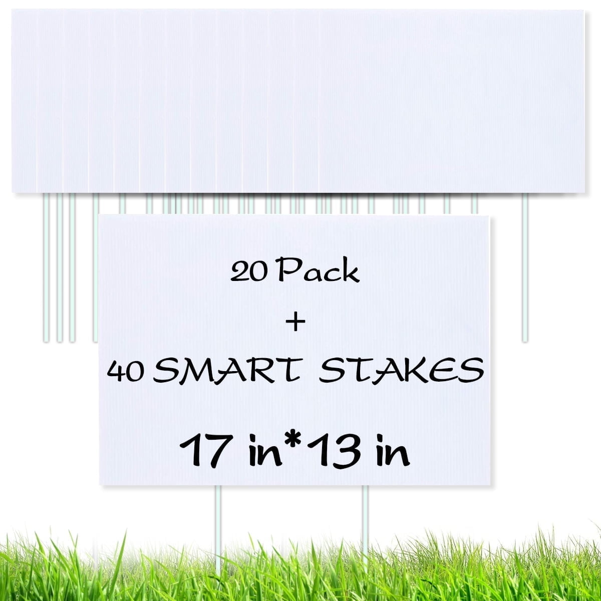 20 Pack Blank Yard Signs 13" x17" - Lawn Sign with Stakes - Water ...
