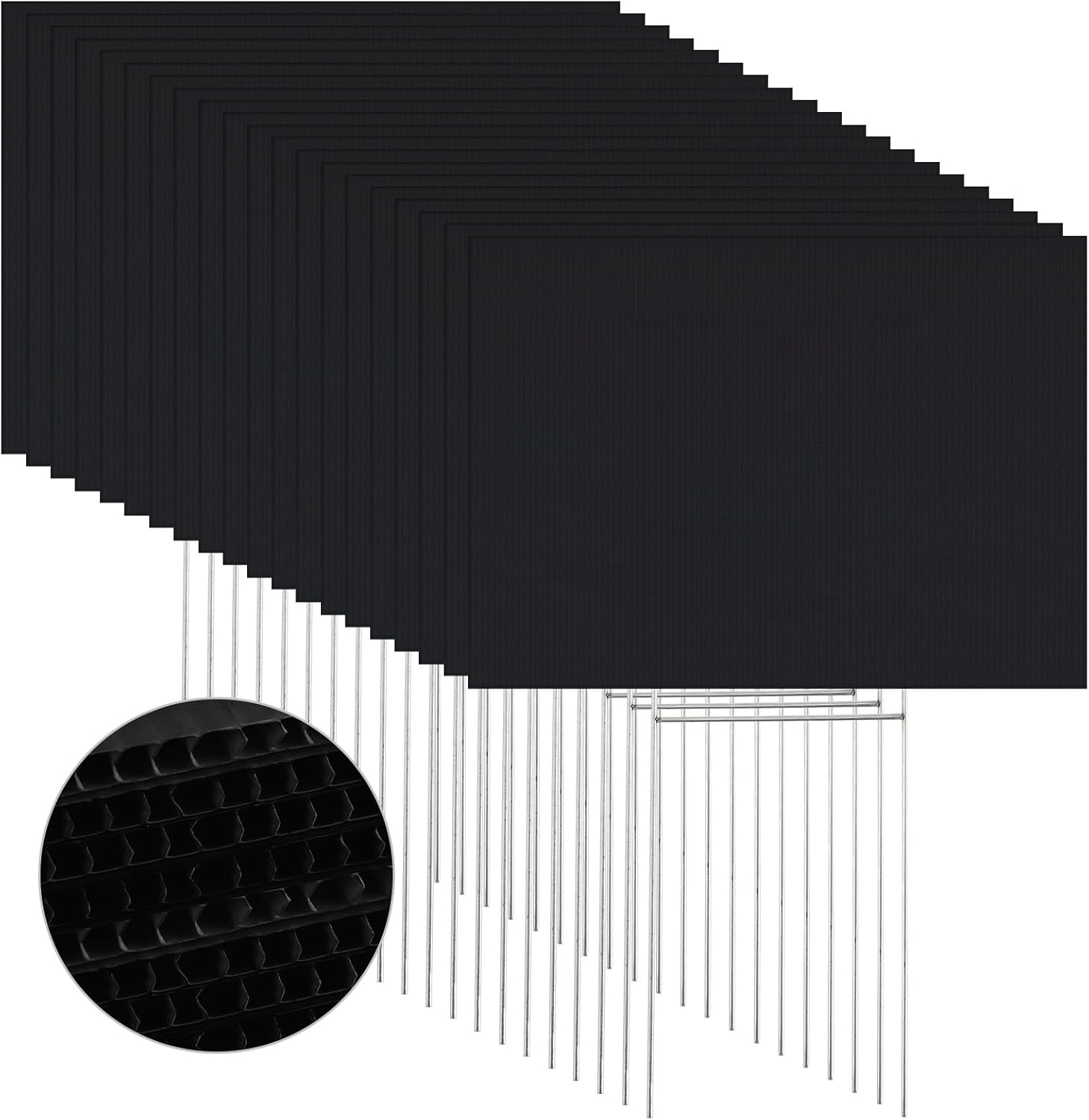 20 Pack Blank Yard Signs with Stakes Bulk Corrugated Plastic Lawn Signs ...