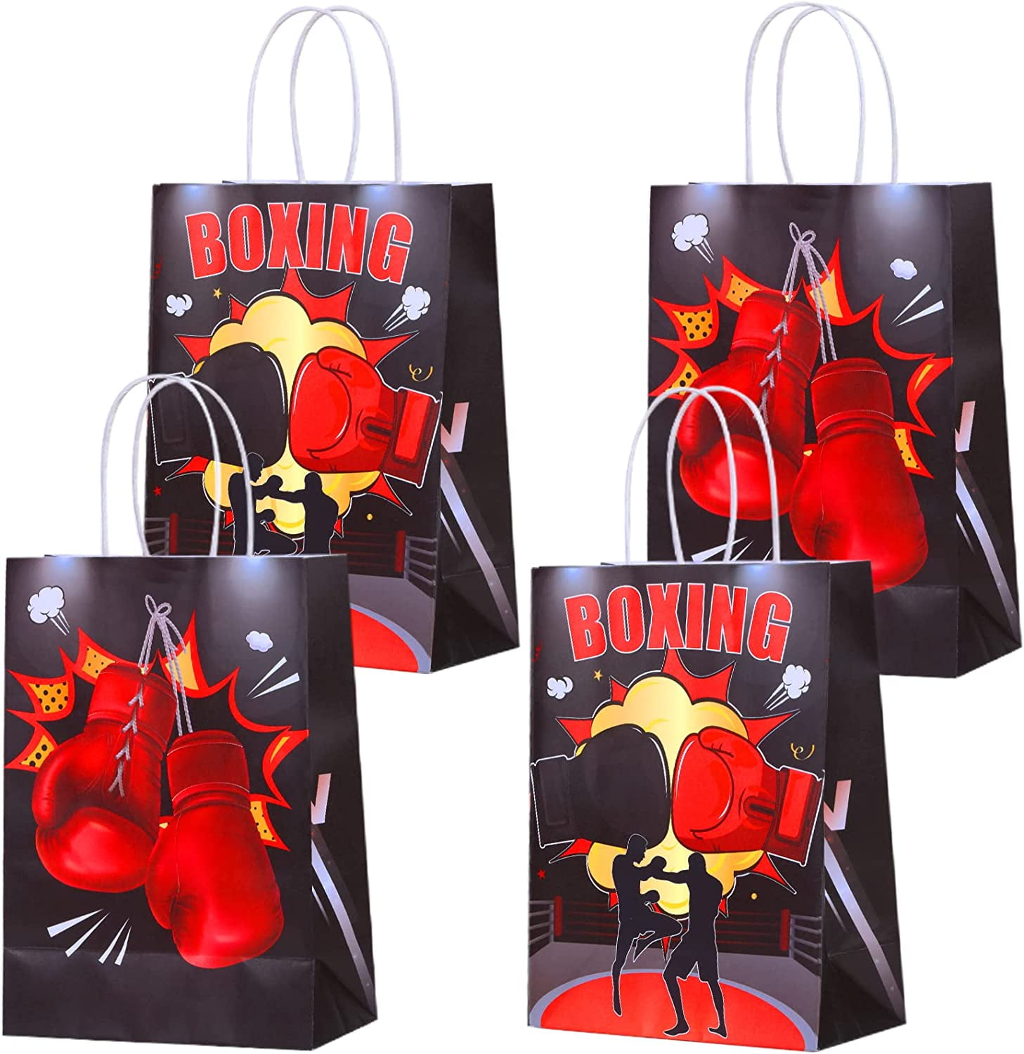 20 Pack Boxing Party Favor Bags Red Black - Boxing Match Party ...