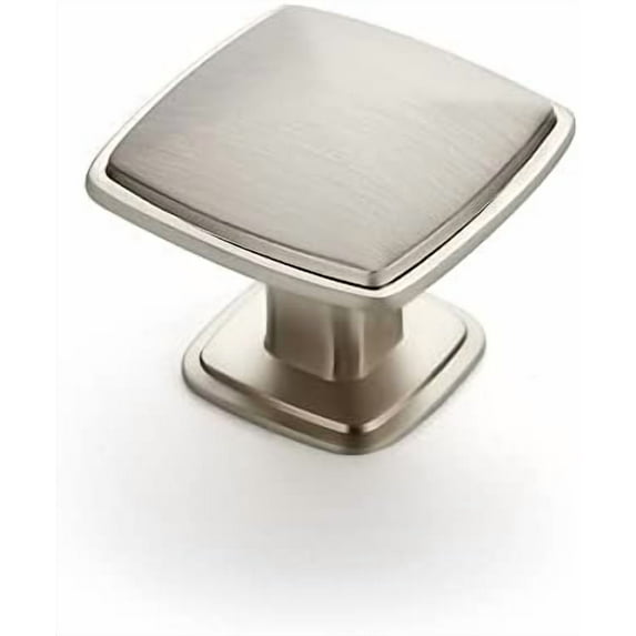 20 Pack Brushed Nickel Kitchen Cabinet Square Knob Single Hole Cabinet ...
