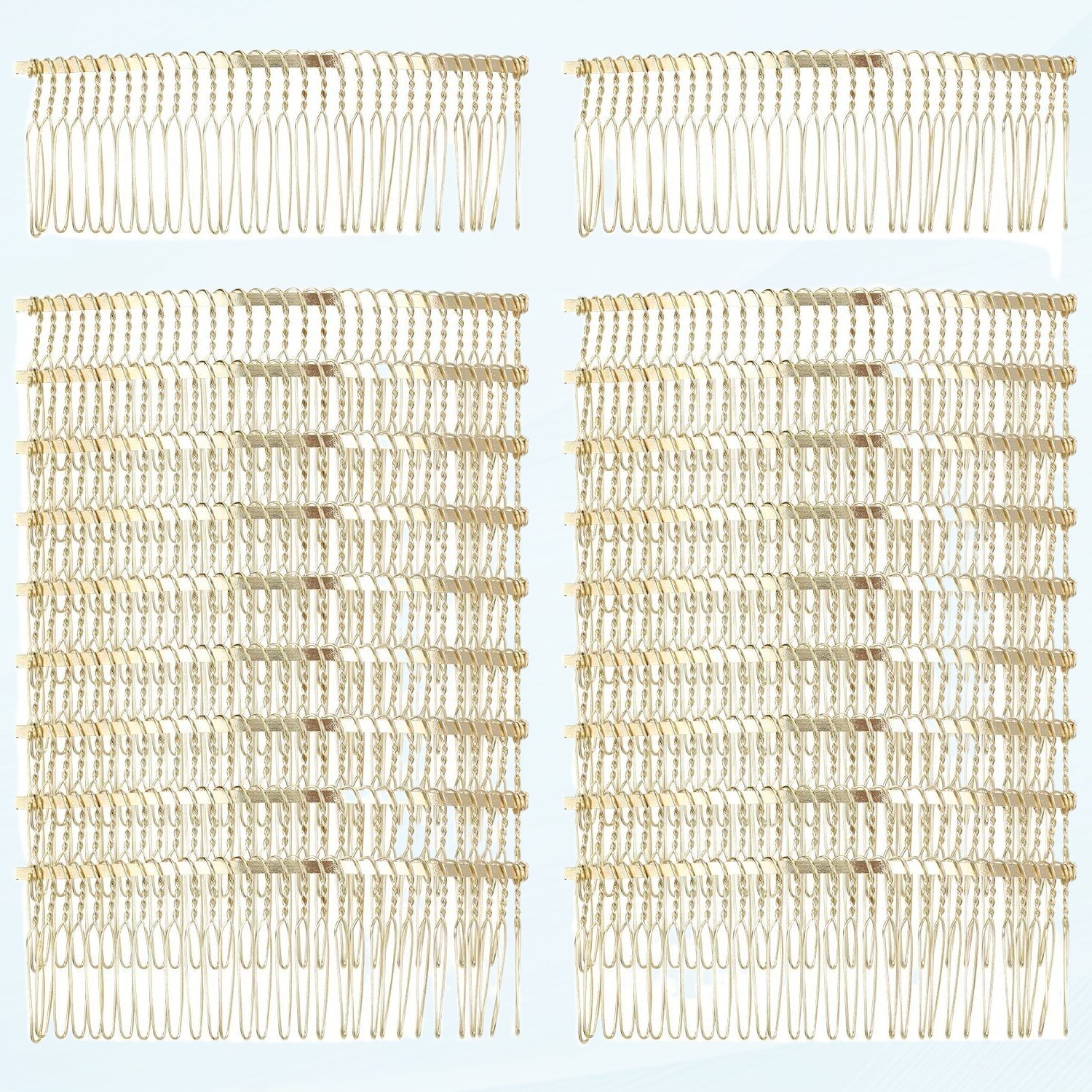 20 Pack Bulk 30 Teeth Large Wide Metal Gold Side Hair Comb Base Wire ...