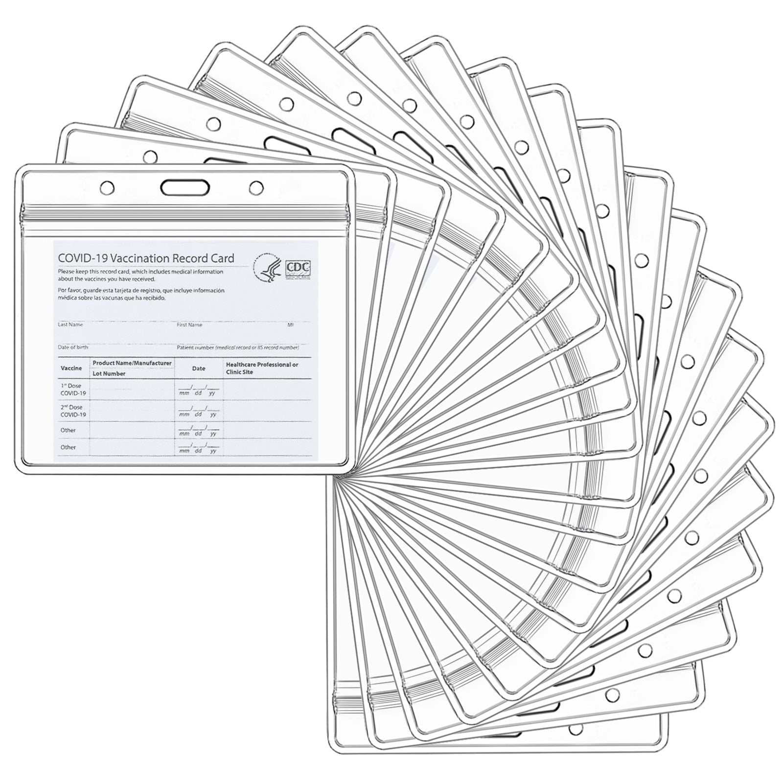 20 Pack CDC Vaccination Card Protector, 4 X 3" Immunization Record ...