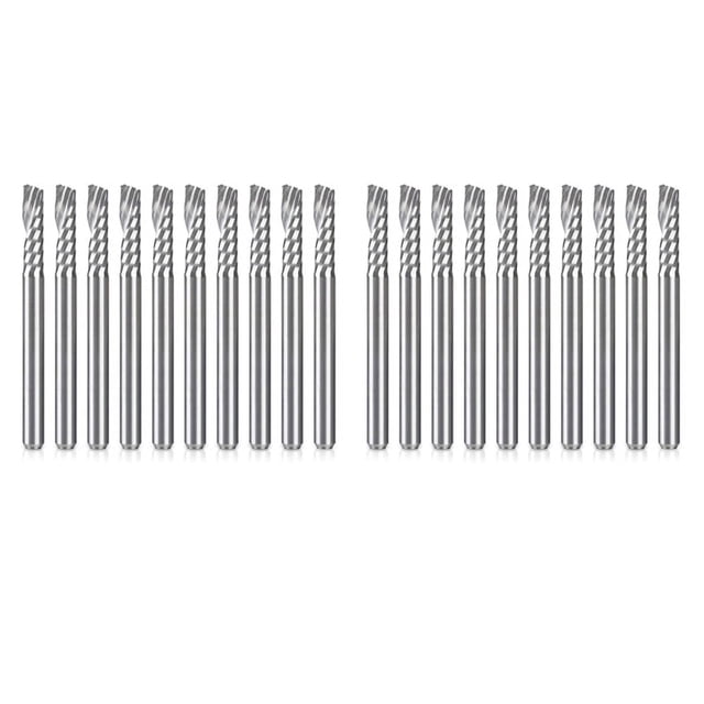 20 Pack CNC Router Bits 1/8 Inch Spiral Upcut Router Bit Single Flute ...