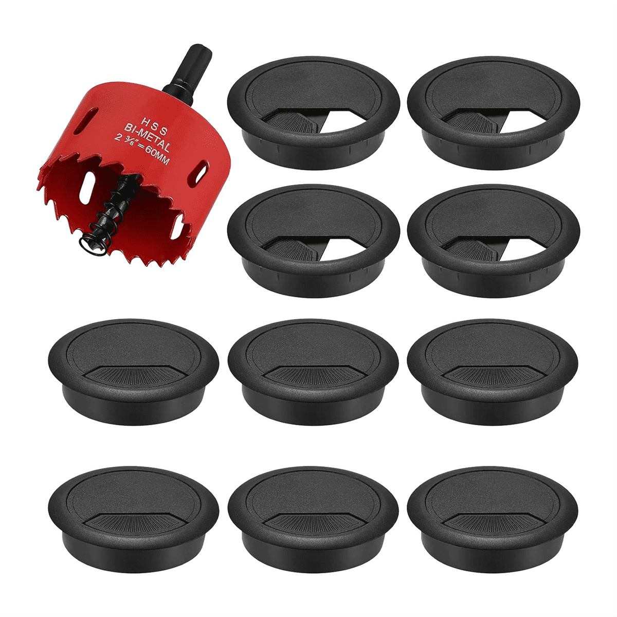 20-Pack Cable Grommet Desk, Cable Pass-Through, 60mm Plastic Cable ...