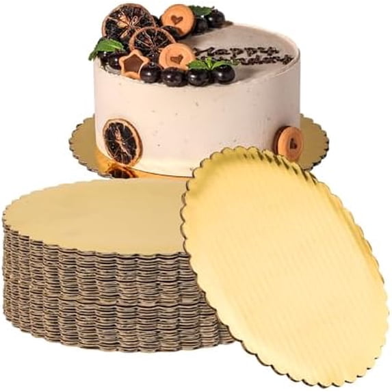 20 Pack Cake Boards, 8 Inch Round Gold Cake Circles, Disposable Pizza ...