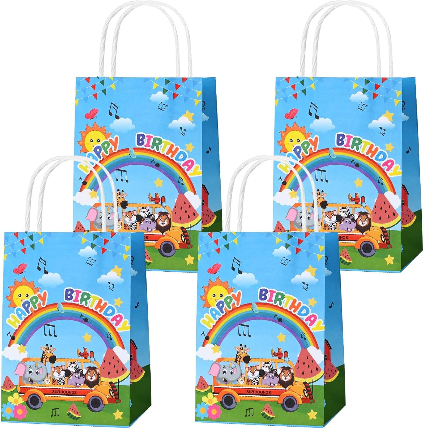 20 Pack Cartoon Melon Birthday Party Favor Bags Watermelon Musical ...