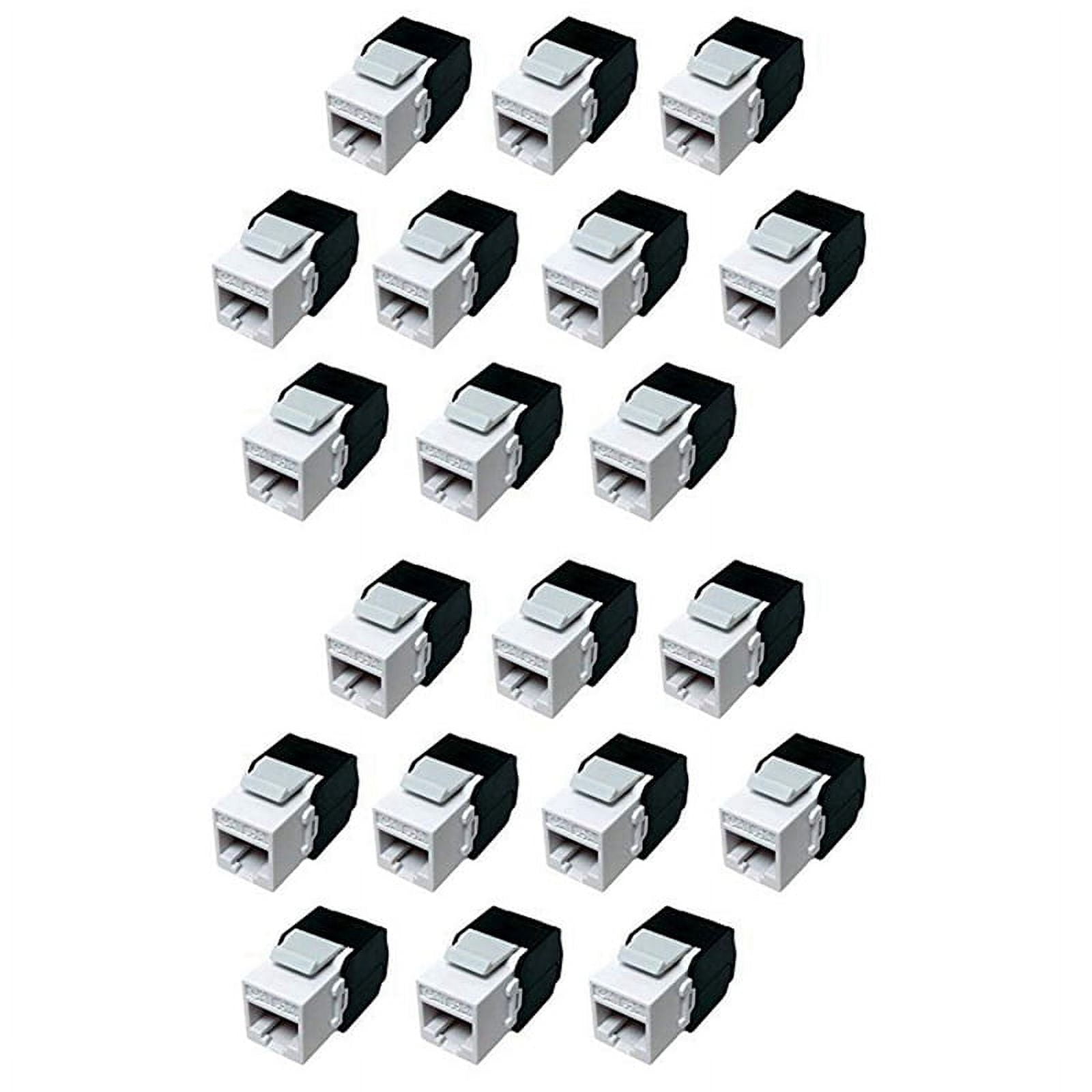 20-Pack Cat6A RJ45 Jack - Cat6 Compatible -180 Degree Toolless ...