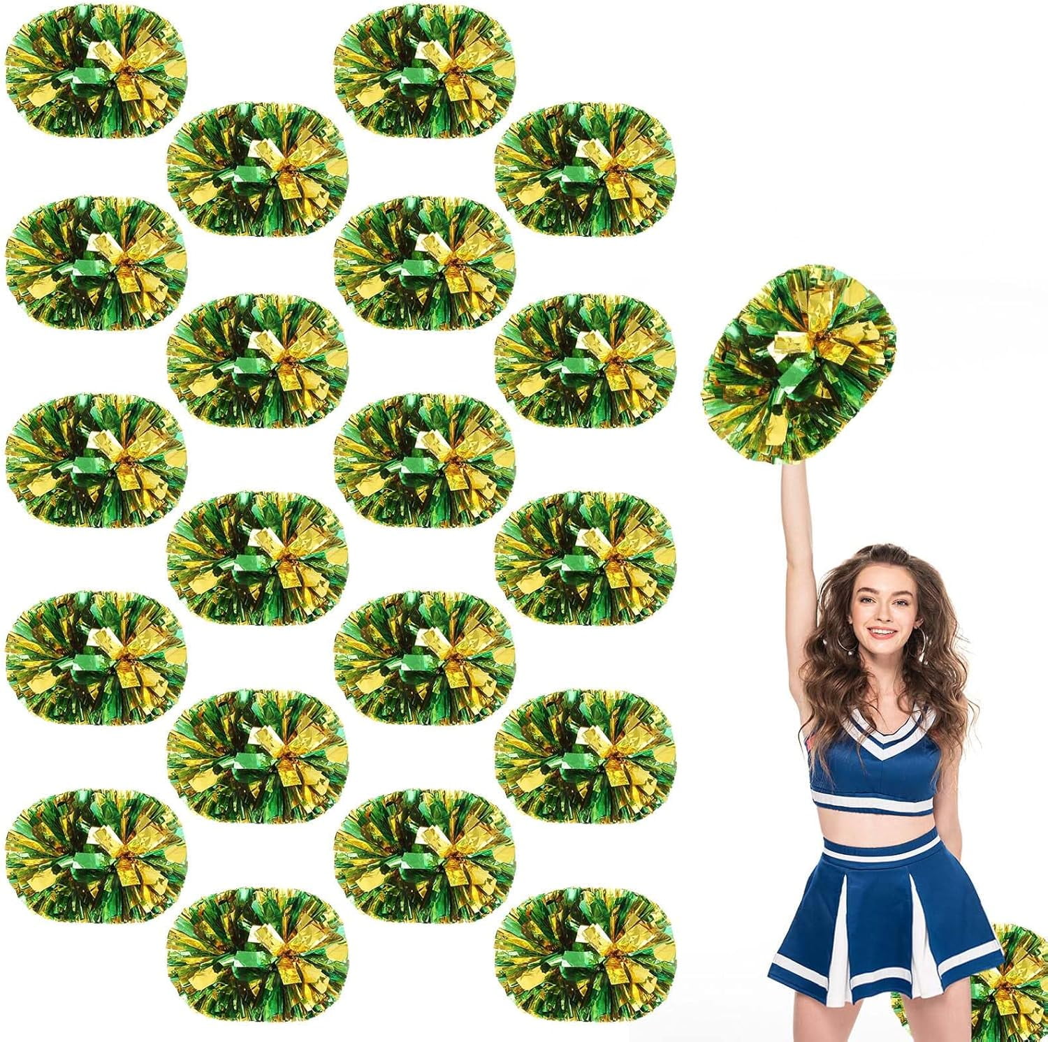 20 Pack Cheerleading pom poms,Handheld Cheer pom poms, Sports Cheer ...