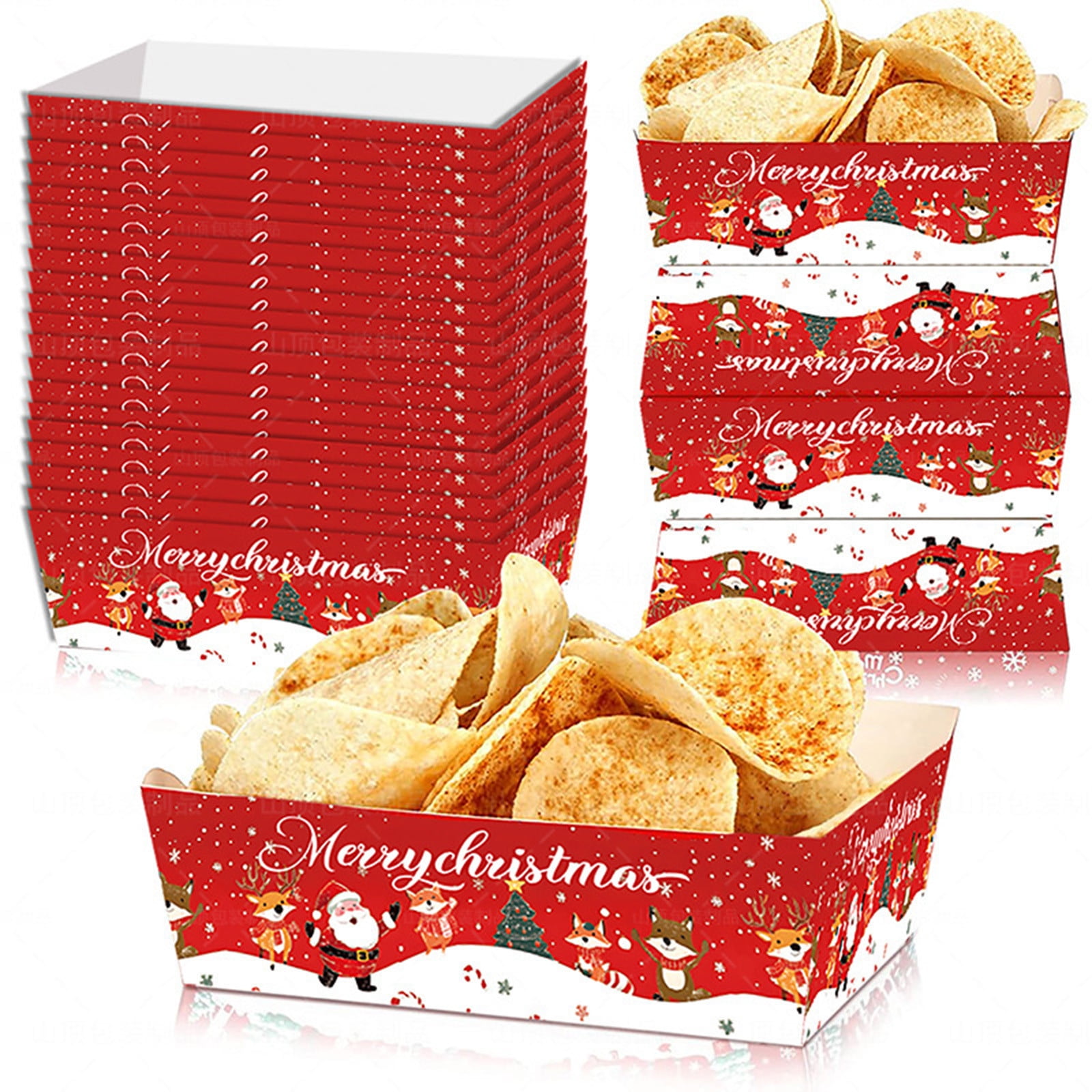 20 Pack Christmas Party Supplies Christmas Plates Paper Food Serving ...