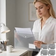 20 Pack Clear Plastic Document Folders With Snap Button, A4 File ...
