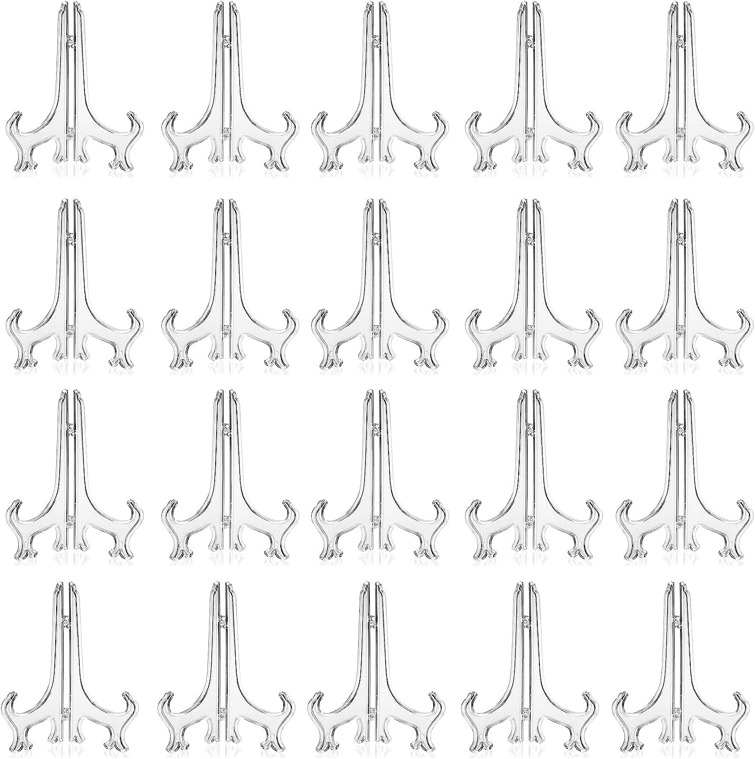 20 Pack Clear Plastic Easel Plate Stands Holders Display Picture Easel ...