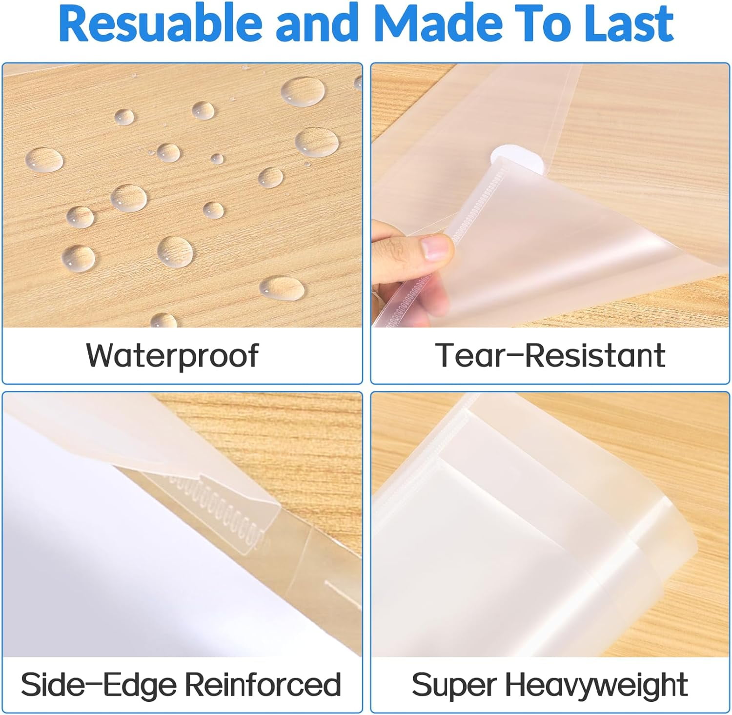 20 Pack Clear Reinforced Plastic Envelopes with Closure, Letter/A4 File ...