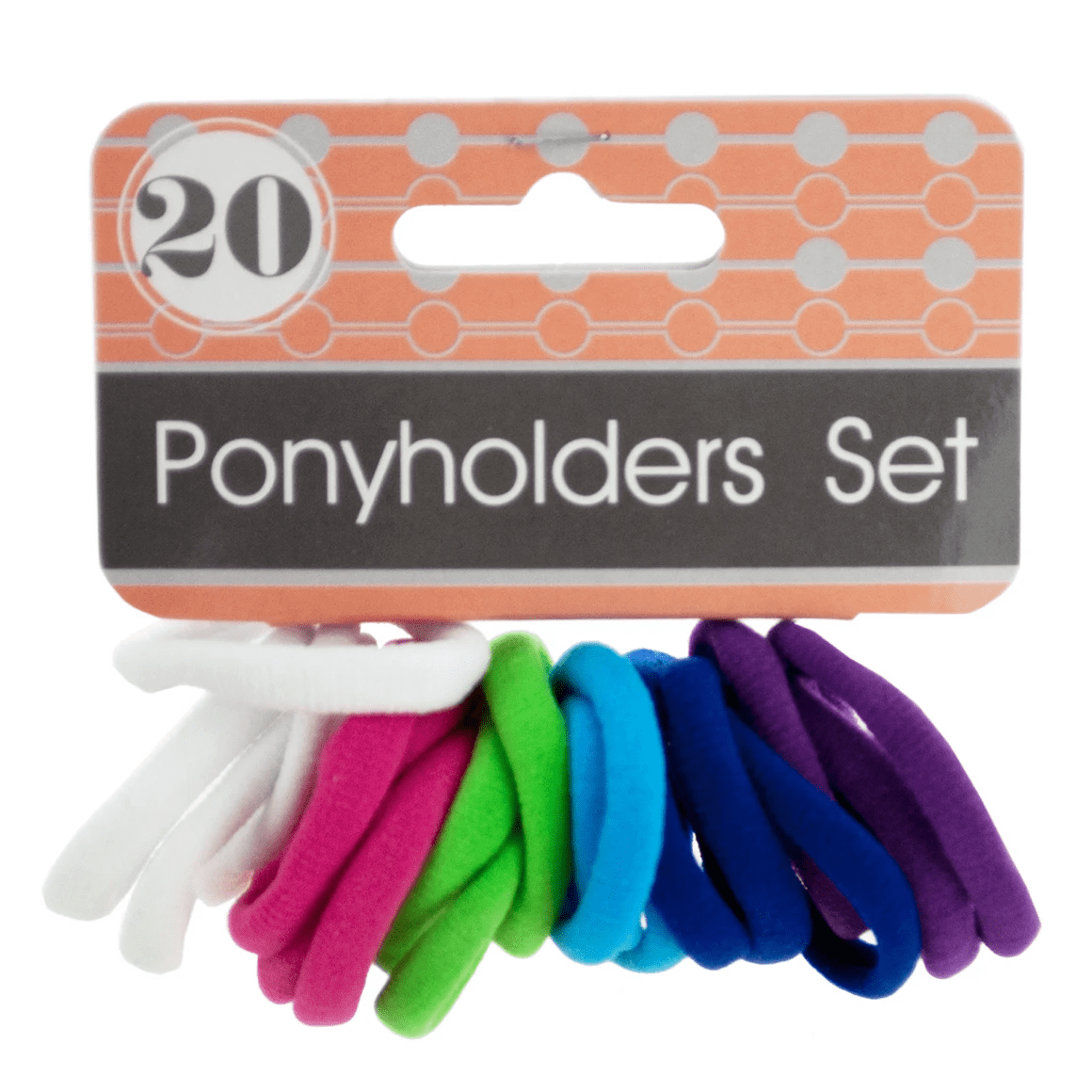 20 Pack Colored Clasp Free Ponyholders Set, Strong, Stretchy Hair Ties ...