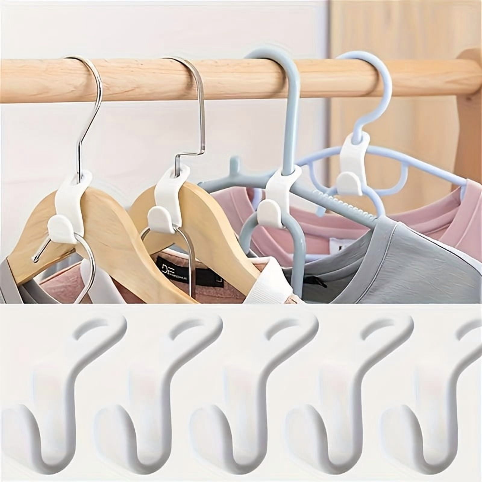 20-Pack Colorful Stackable Hanger Hooks, Space-Saving Vertical Closet ...