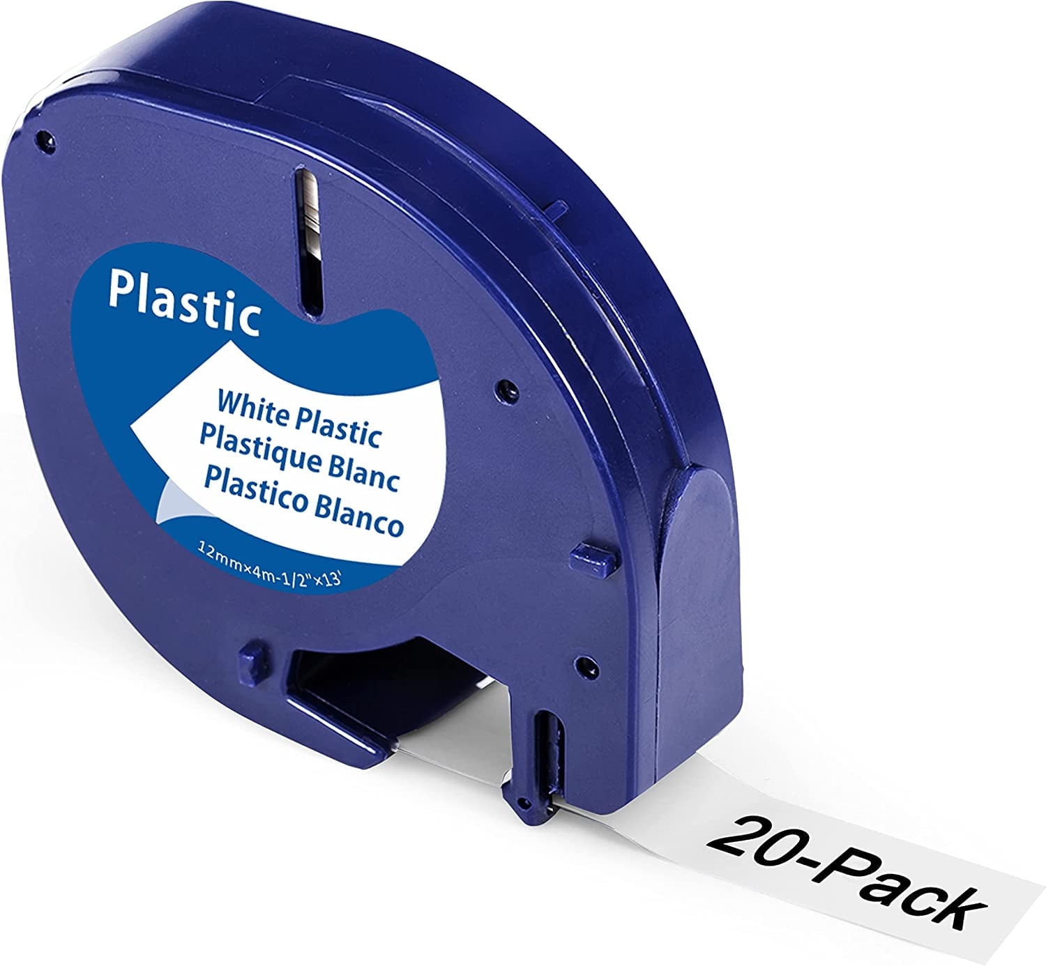 20-Pack Compatible Dymo Label Maker Refills 91331 S0721660 1/2" x 13' 12mm x 4m Plastic Tapes ...