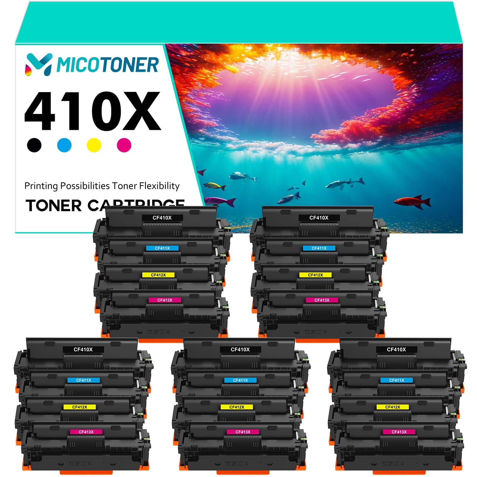 20-Pack Compatible Toner Cartridge for HP CF410X 410X M452dw M452nw ...