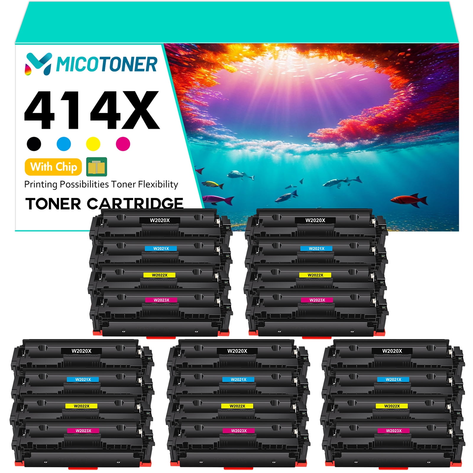 20-Pack Compatible Toner Cartridge With Chip for HP W2020X W2021X ...