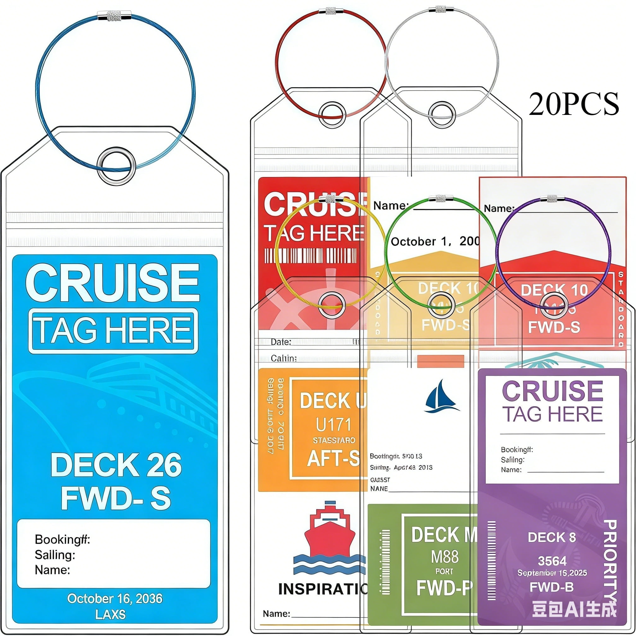 20 Pack Cruise Luggage Tag Holder for Carnival, Princess, MSC, NCL ...