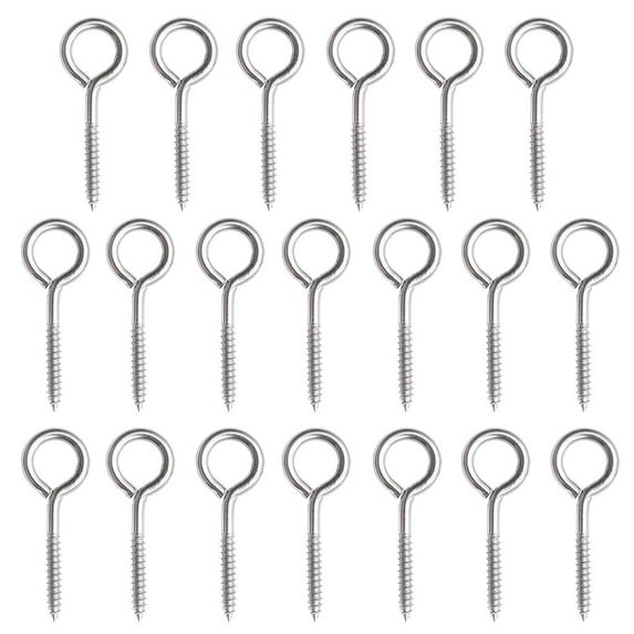 20 Pack Cups Hooks Round End Screw Hooks Metal Wall Hooks Screw-in ...