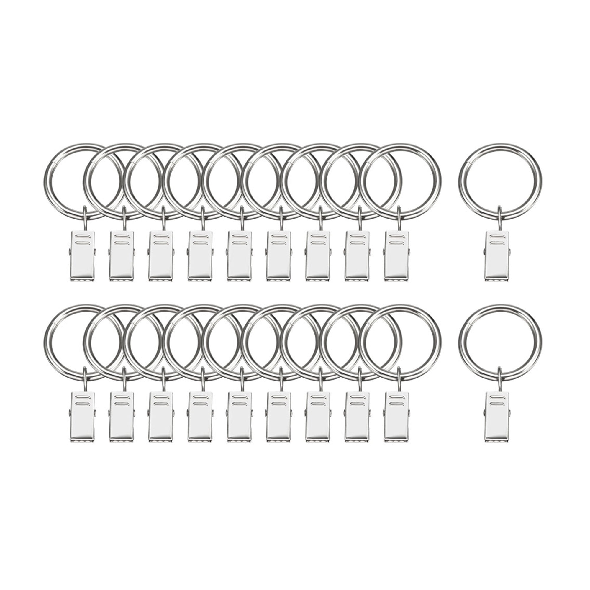 Uxcell Curtain Rings with Clips Strong Decorative Metal Drapery Shower ...