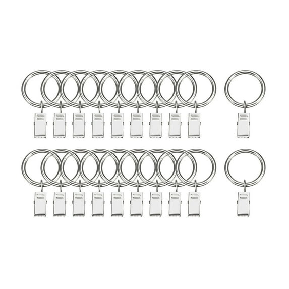 Uxcell Curtain Rings with Clips Strong Decorative Metal Drapery Shower ...