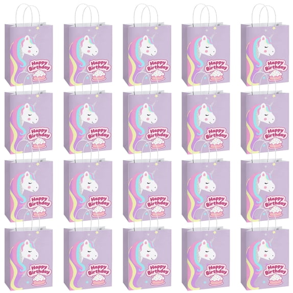 20 Pack Cute Girl Birthday Theme Gift Packaging Bag, Anime Cartoon Gift ...