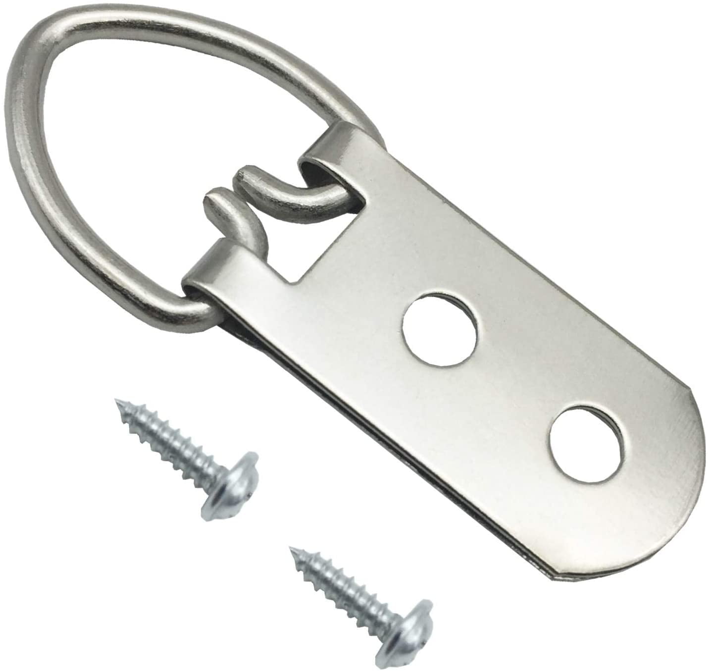 20 Pack D-Ring Steel Picture Hangers Heavy Duty with Screws Picture ...