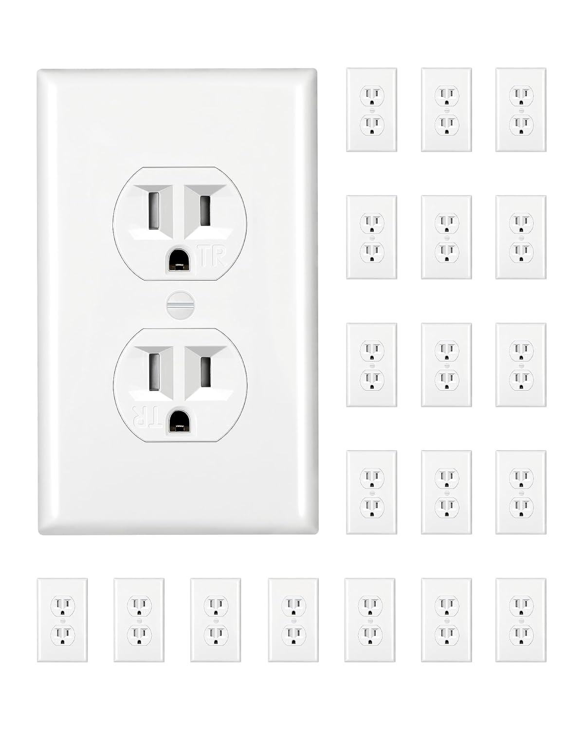 [20-Pack] DEWENWILS Duplex Receptacle Outlet, 15Amp/125V, Tamper ...