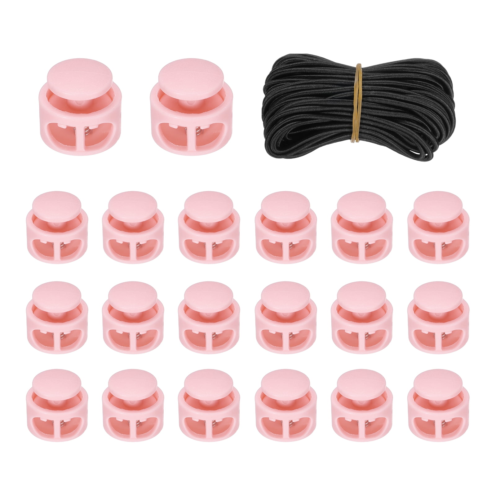 20 Pack Double Hole Cord Locks with 32.8 ft Elastic Cord, 17mm Nylon ...