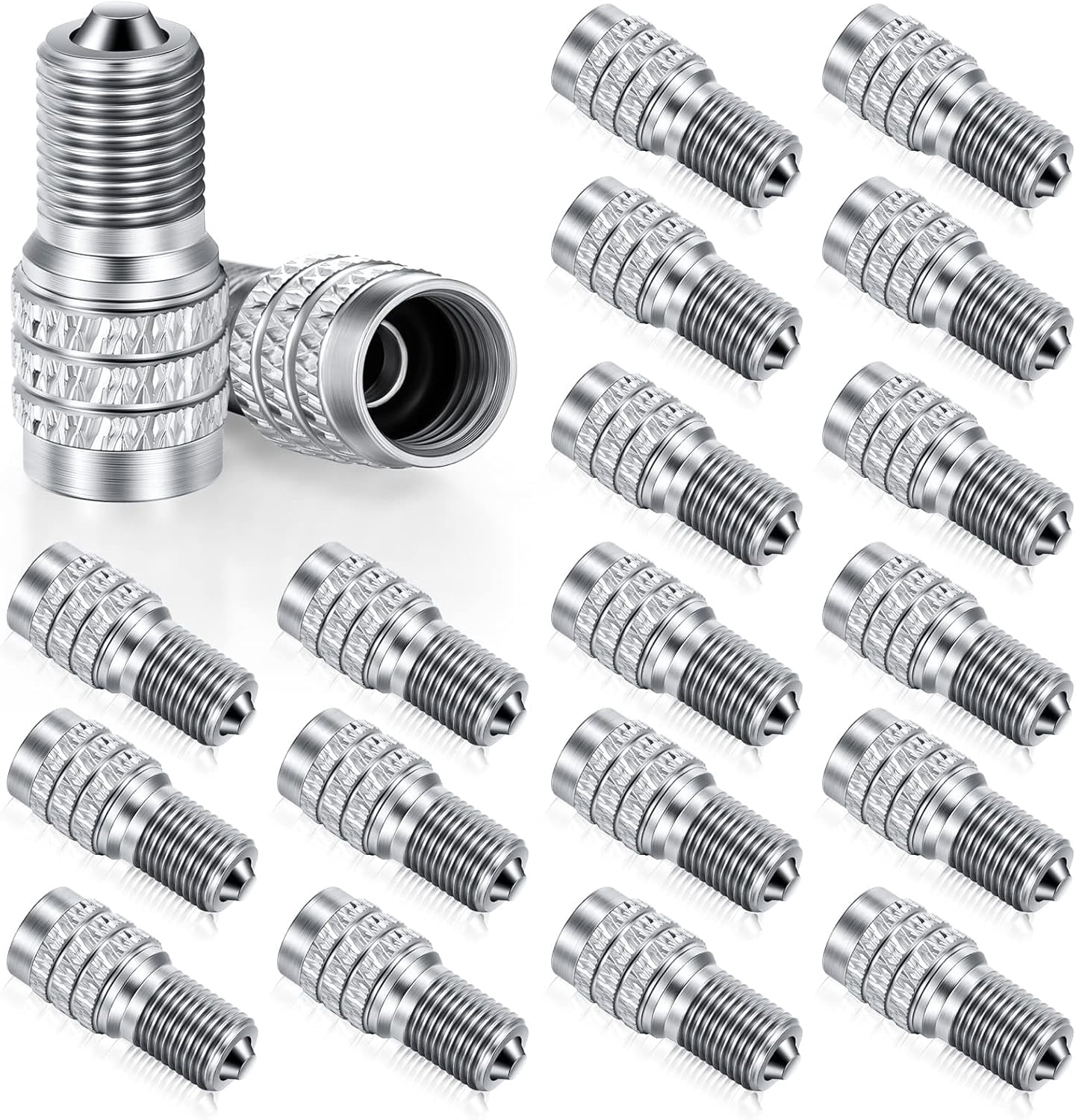 20 Pack Double Seal Valve Stem Cap Inflate Tire Valve Flow Through ...