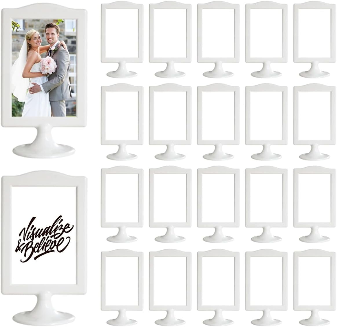 20 Pack Double Sided Standing Picture Frames 4 x 6, 2 Sides Pedestal ...