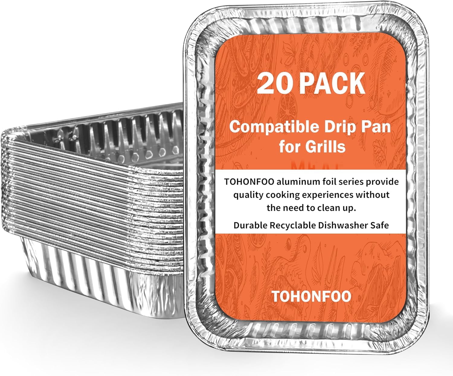 20 Pack Drip Pan Liners for Ninja OG701 Woodfire Outdoor Grill & Smoker ...