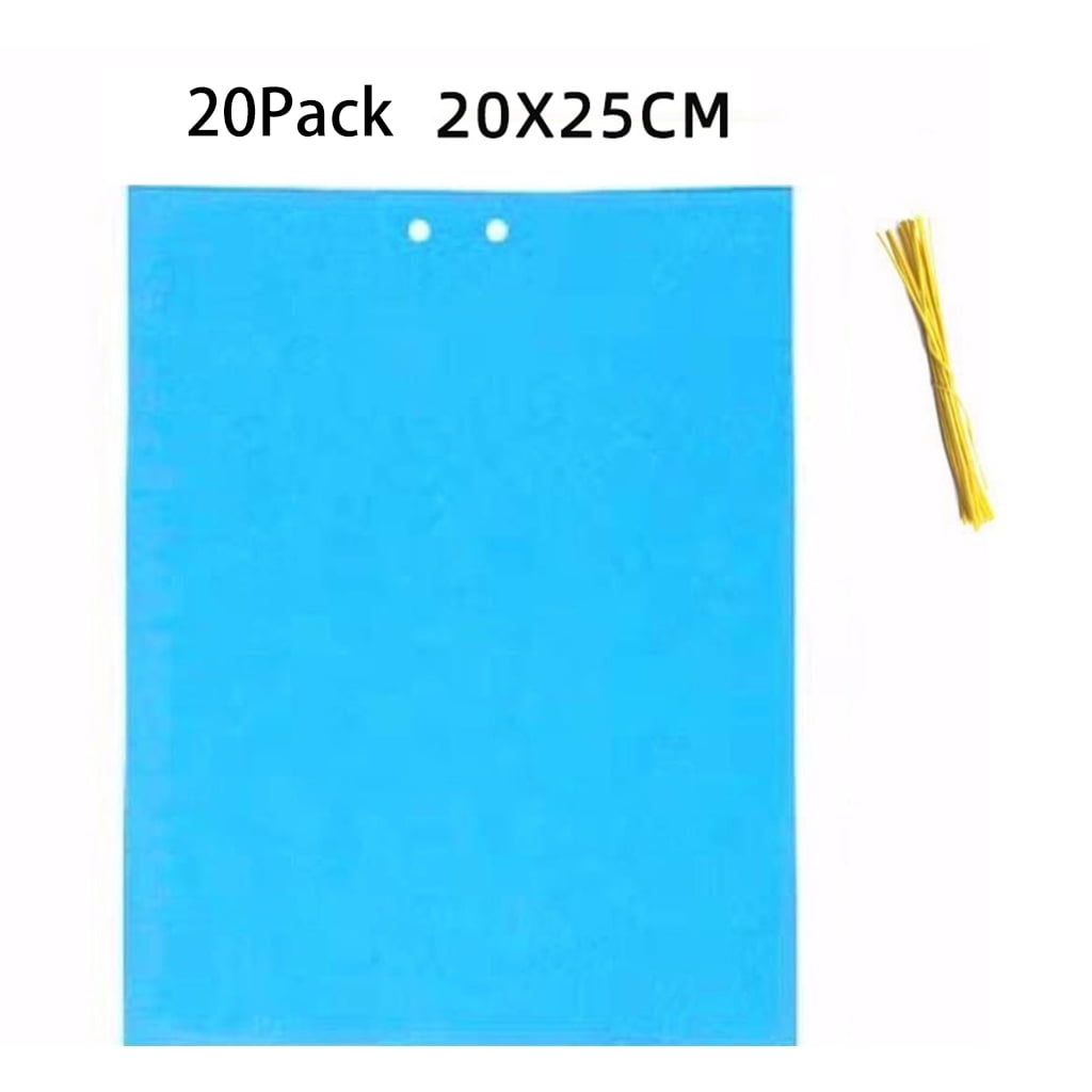 20-Pack Dual-Sided Sticky Traps with Twist Ties for Flying Plant Insect ...