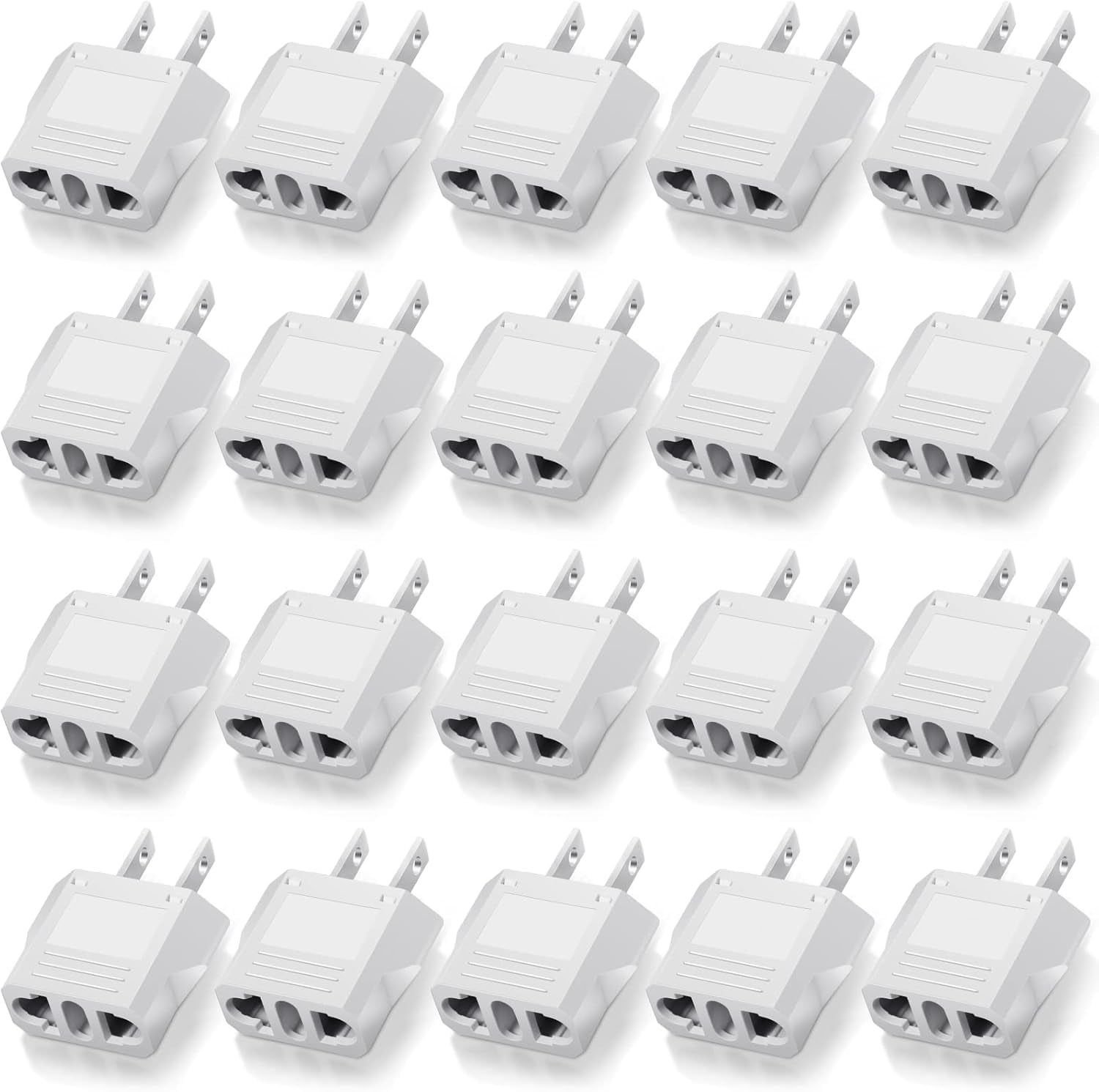 20 Pack EBOOT Europe to USA Plug Adapter American Plug Adapters ...