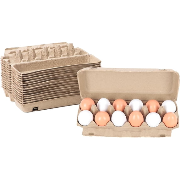 20 Pack Egg Cartons Bulk, 2x6 Style Reusable Empty Natural Paper Pulp ...