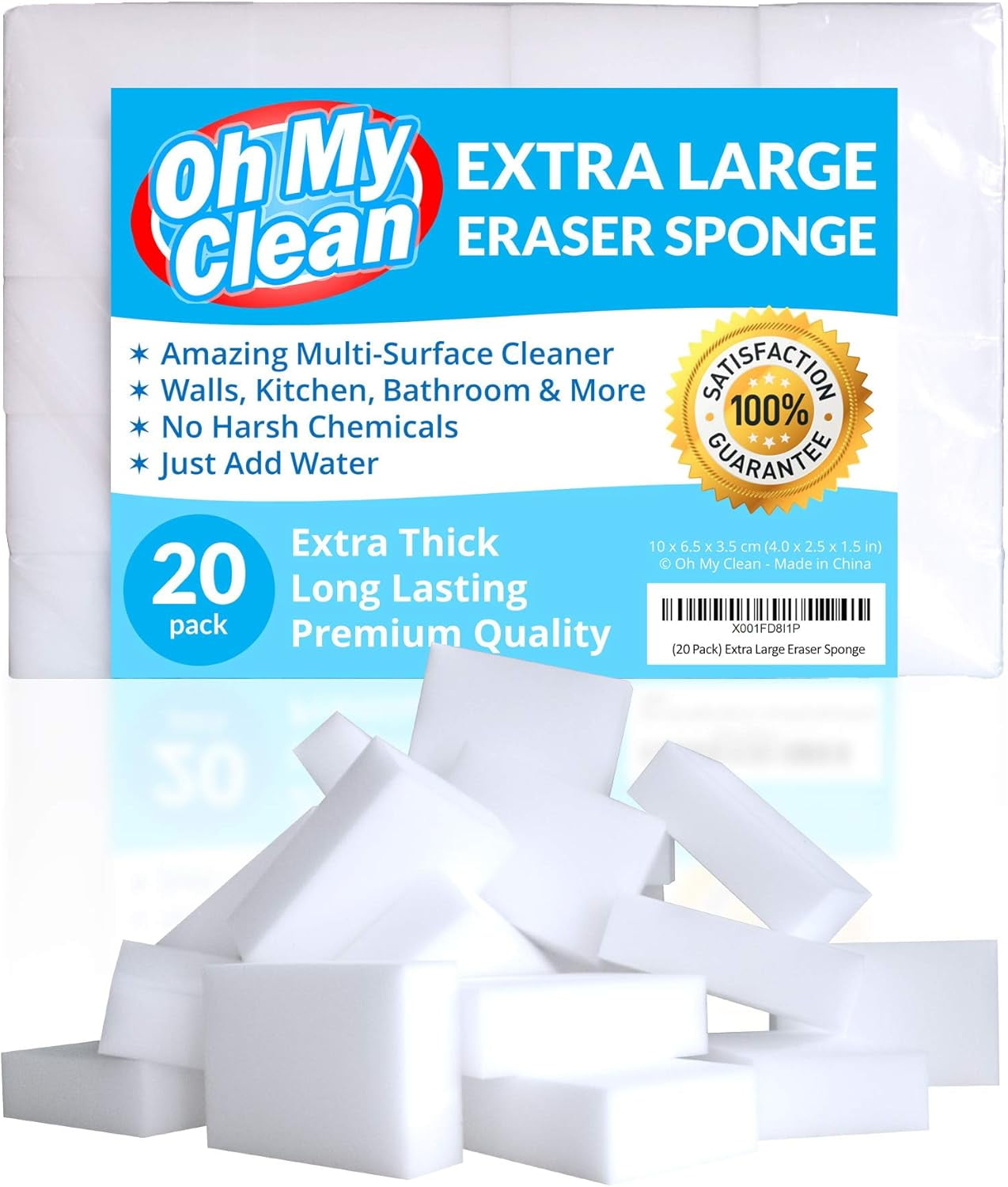 (20 Pack) Extra Large Eraser Sponge - Extra Thick, Long Lasting ...