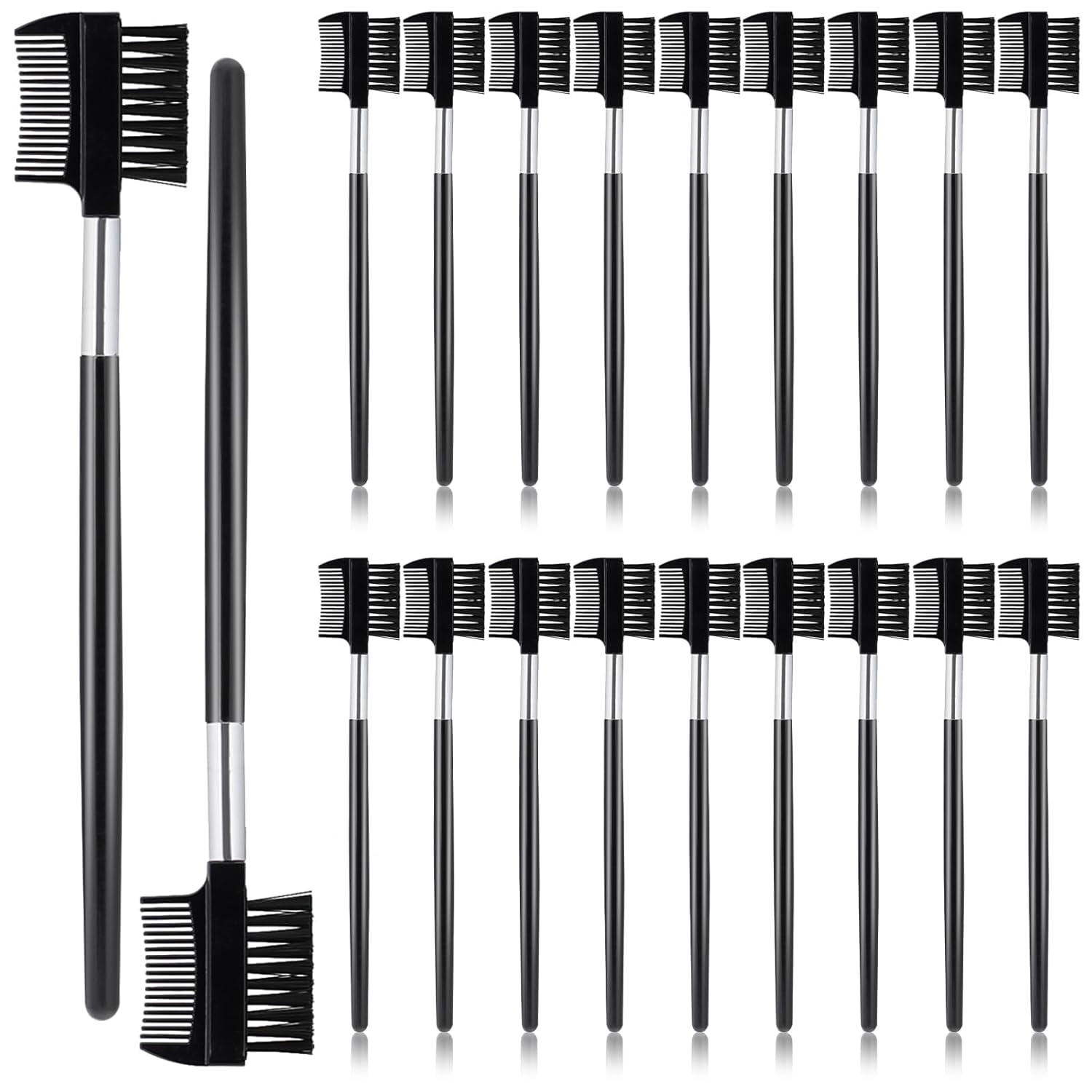 20 Pack Eye Brow Comb Eyebrow Brush and Comb Eye Lash Brushes Combs ...