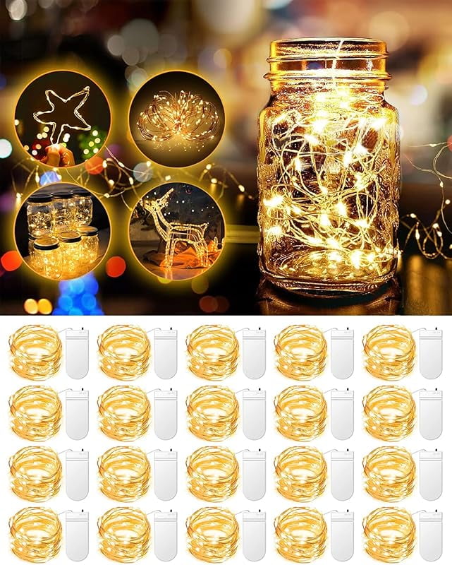20 Pack Fairy Lights Battery Operated 3.3ft 20 LED Mini Fairy String ...