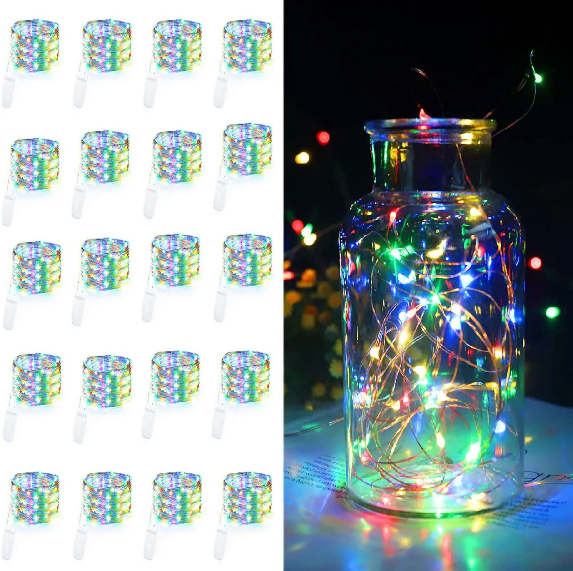 20 Pack Fairy Lights Battery Operated 6.5FT 20 LED Mini String Lights ...