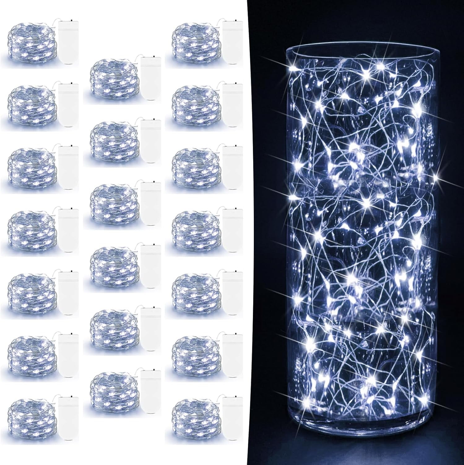 20 Pack Fairy Lights Battery Operated 7ft 20 LED Mini Fairy String ...