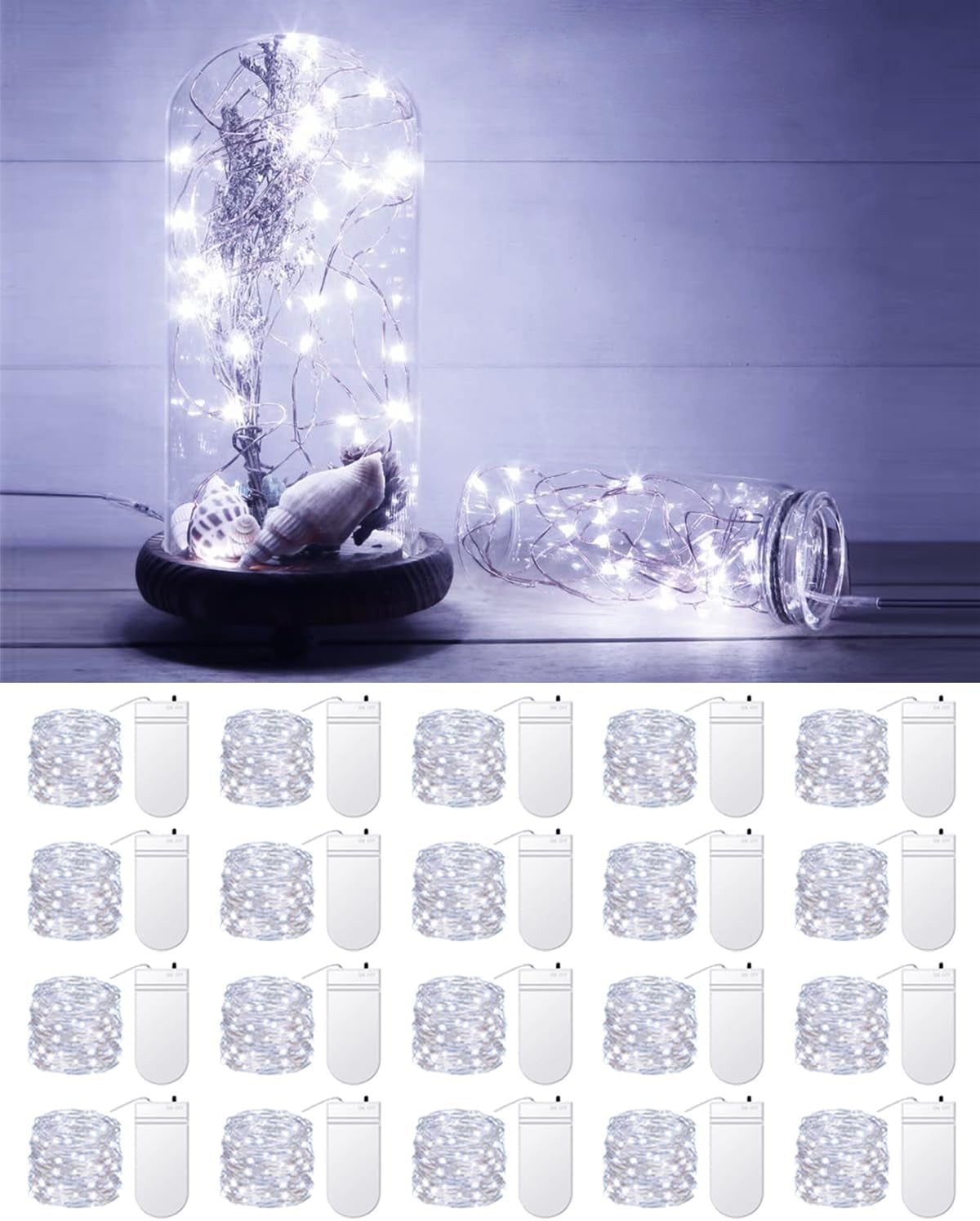 20 Pack Fairy Lights Battery Operated 7ft 20 LED Mini String Lights ...